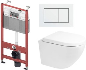 Set záchodová mísa Oltens Hamnes Kort Stille 42024000, podomítkový WC modul Tece Base 9400407, 45113000, 9.240.400