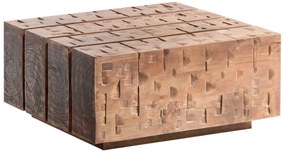furniture-nabytek.cz - Masivní konferenční stolek Otara z mangového dřeva, lakovaný, hnědý – 70×70×35 cm
