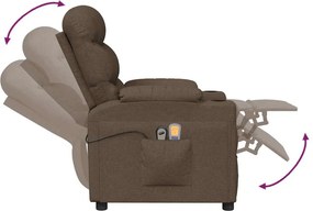Elektrické masážní křeslo hnědé textil 3143507