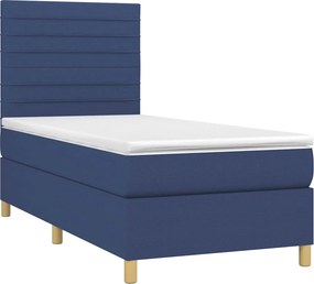 Box spring postel s matrací a LED modrá 80 x 200 cm textil 3135475