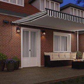 Ručně zatahovací markýza s LED antracitová a bílá 500 x 300 cm 3310239