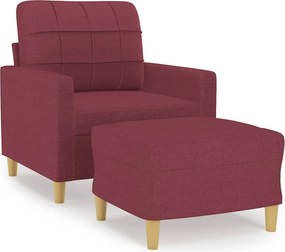 Křeslo s podnožkou vínové 60 cm textil 3200999