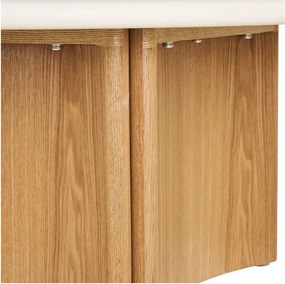 Bílý/v přírodní barvě kulatý konferenční stolek s betonovou deskou ø 80 cm Motril – House Nordic