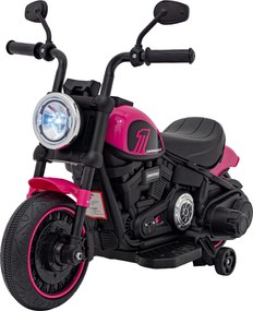 Ramiz Elektrická motorka Chopper FASTER pro děti růžová + FM rádio + audio panel + LED