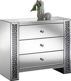 XXXLutz KOMODA, černá, barvy stříbra, 95,5/80,5/40 cm Xora - Široké komody - 001047009402