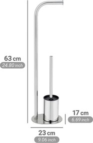 Stojan na toaletní papír se štětkou z nerezové oceli v leskle stříbrné barvě Levante – Wenko