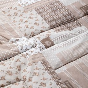 Letní sada peřiny a polštáře PATCHWORK, béžová