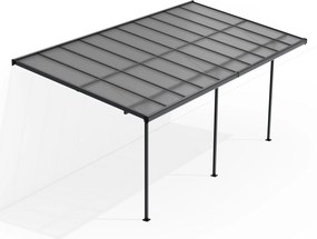 Juskys Hliníkové zastřešení terasy Borneo Barva: tmavě šedá, Velikost: 6 × 3 m