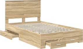 Rám postele s čelo Sonoma dub 120 x 200 cm Kompozitní dřevo 3409678