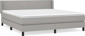 Box spring postel s matrací světle šedá 160 x 200 cm textil 3129561