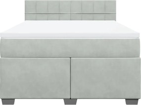 Box spring postel s matrací světle šedá 160x200 cm samet 3286354