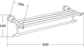 Mexen příslušenství, ESTELA polička na ručníky, chrom, 7011520-00