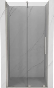 Mexen Velar, posuvné sprchové dveře do otvoru 120 cm, 8mm čiré sklo, broušená ocel, 871-120-000-01-97