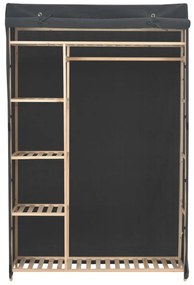 vidaXL Šatní skříň šedá 110 x 40 x 170 cm textil