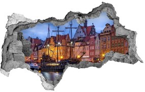 Wallmuralia Díra 3D ve zdi nálepka Gdaňsk Polsko 95x73 cm