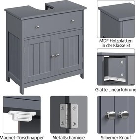 Koupelnová skříňka s umyvadlem – tmavě šedá (256388718208)