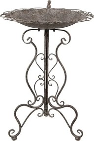 Hnědé antik kovové pítko/krmítko pro ptáčky Frenchia - Ø 52*76 cm