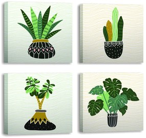 Obrazy v sadě 4 ks 30x30 cm Plants – Wallity