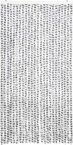 Závěs proti hmyzu bílý a tmavě šedý 100 x 220 cm Chenille 325456