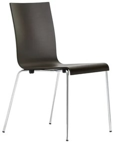 PEDRALI - Židle KUADRA 1331 DS s chromovanou podnoží - wenge