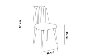 Jídelní set s rozkládacím stolem a židlemi (3 kusy) Vina 1053 - Walnut, Anthracite
