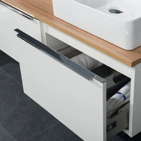Mereo Mereo, Mailo, koupelnová skříňka s keramickým umyvadlem 81 cm, chrom madlo, CN516