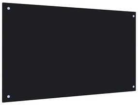 vidaXL Kuchyňský panel černý 100 x 60 cm tvrzené sklo