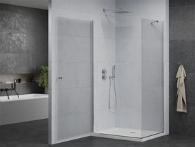 Mexen Pretoria sprchový kout 80 x 100 cm, průhledný, chrom + plochá sprchová vanička-852-080-100-01-00-4010