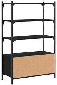 Petromila Knihovna se 3 policemi černá 70x30x109,5 cm kompozitní dřevo