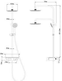 Aqualine - Sprchová sada s baterií lesklý chrom/bílá