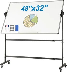 rolovací tabule, 48 × 81,3 cm oboustranná magnetická mobilní tabule
