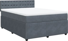 Box spring postel s matrací tmavě šedá 160x200 cm samet 3290095