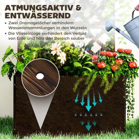 Outsunny Vyvýšený záhon, květináč s mříží, dřevěný květináč s treláží, zahradní mříž, 64 x 33 x 122 cm, vypálené dřevo