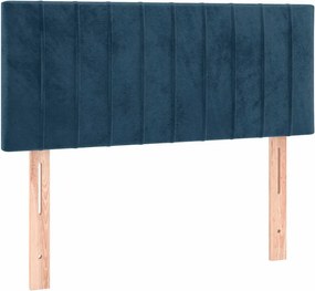Box spring postel s matrací a LED tmavě modrá 80 x 200 cm samet 3134493