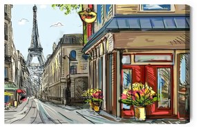 Obraz Pařížské Ulice Jako Z Komiksu Nedostatek Nedostatek Plátno Canvas 40x30
