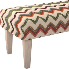 Dlouhá lavička 100x40cm barva vícebarevná látka pletený vzor, vzorované