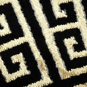 Dywany Łuszczów, Kusový koberec Allure 1968 black/gold kruh, 200x200 (průměr) kruh, černá, kancelář