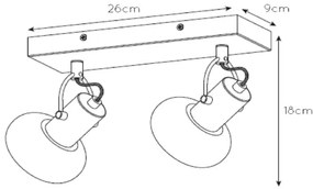 Lucide 17993/02/30 - Bodové svítidlo MADEE 2xE14/25W/230V