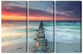 Vícedílný obraz Krásný Západ Slunce Nad Mořem 3D Nedostatek Nedostatek Plátno Canvas 150x100