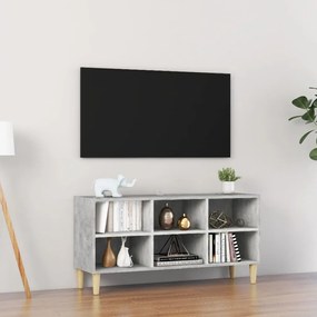 vidaXL TV stolek masivní dřevěné nohy betonově šedý 103,5 x 30 x 50 cm