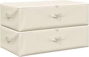 Úložné boxy 2 ks textil 70 x 40 x 18 cm krémové 332908