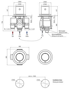Sapho, GO dvouprvková termostatická baterie na okraj vany, chrom, TH100