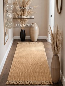 Hanse Home, Běhoun Handloom 106335 Fjord Natural Gold, 80x200, béžová, chodba / předsíň
