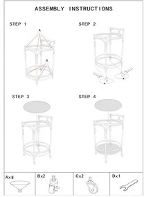 Kovový servírovací stolek na kolečkách ø 51 cm Panama – Mauro Ferretti