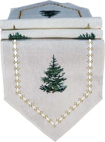 Ubrus Jedlička s lurexovou výšivkou 40 × 140 cm