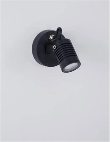 NV 9971451 Venkovní nástěnné svítidlo FEND černý hliník a sklo LED 5W 3000K 100-240V 21st. IP65 - NOVA LUCE