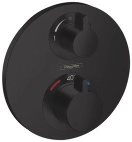 Hansgrohe Ecostat S - Termostat pod omítku pro 2 spotřebiče, matná černá 15758670