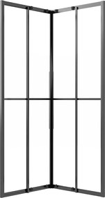 Sprchový kout napůl mléčné ESG 80 x 80 x 180 cm černý 151853