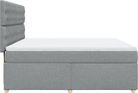 Box spring postel s matrací světle šedá 180 x 200 cm textil 3291366