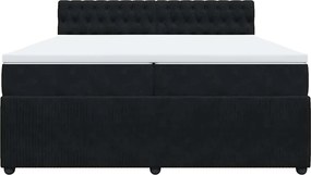 Box spring postel s matrací černá 200x200 cm samet 3287838